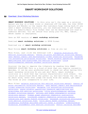 Fillable Online Smart Workshop Solutions. Smart Workshop Solutions Fax ...