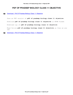 Fillable Online Pdf Of Pradeep Biology Class 11 Objective. Pdf Of ...