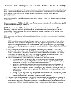 Fillable Online JWP PSEO form 020216.docx Fax Email Print - pdfFiller
