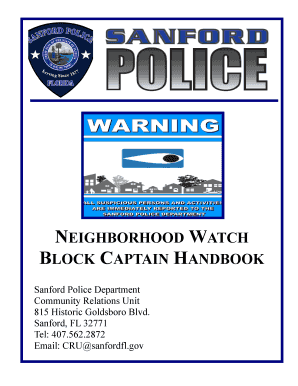 Fillable Online neighborhood watch block captain manual Fax Email Print ...