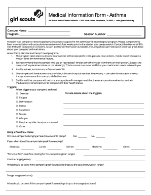 Fillable Online girlscoutshcc Medical Information Form - Asthma - Girl ...