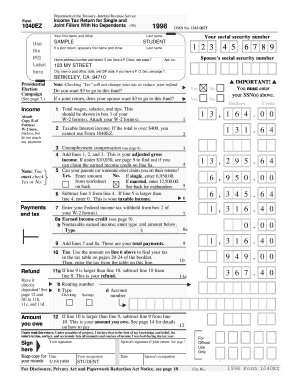 Fillable Online Sample 1040EZ - completed Fax Email Print - pdfFiller