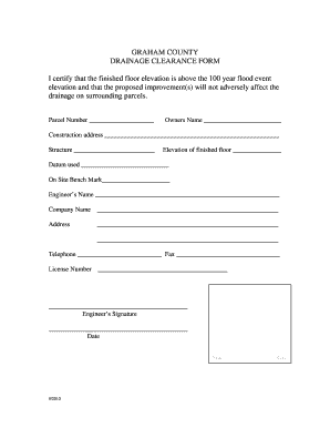 Fillable Online graham az DRAINAGE CLEARANCE FORM.doc Fax Email Print ...