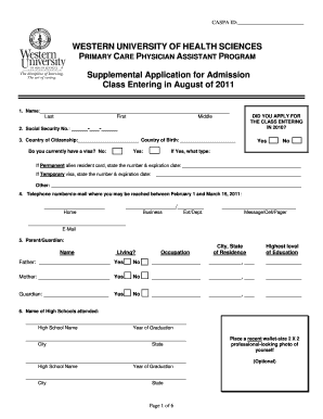 Fillable Online CASPA ID Fax Email Print - pdfFiller