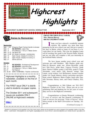 Fillable Online wethersfield k12 ct Highcrest Highlights HIGHCREST ...