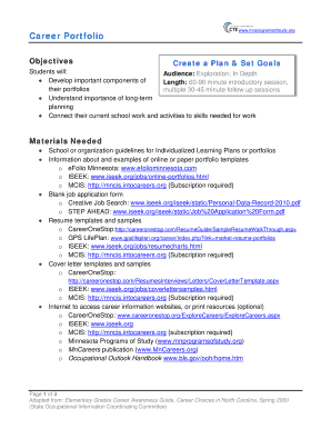 Fillable Online Create a Plan & Set Goals Fax Email Print - pdfFiller