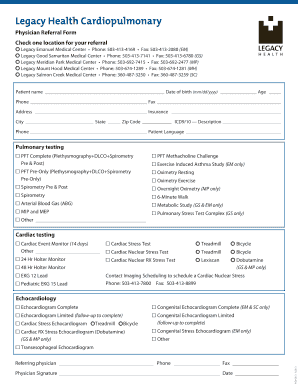 Legacy Health Cardiopulmonary Physician Referral Form - Legacyhealth - Fill and Sign Printable ...