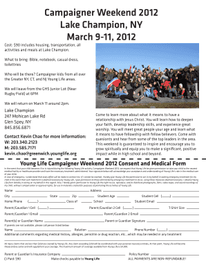 Fillable Online 12 Campaigner Weekend Flyer - Young Life of Greenwich ...
