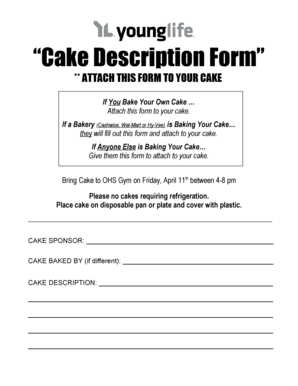 Fillable Online owatonna younglife Cake Description Form - Young Life ...