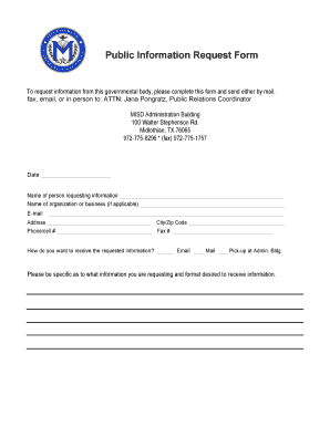 Fillable Online midlothian-isd Request for Public Information form ...