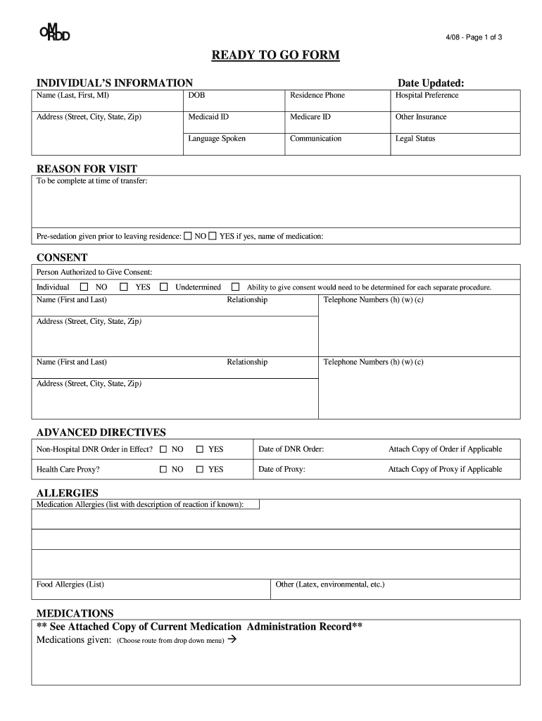 Fillable Online Ready to go form - Orange County NY DD Connection Fax ...