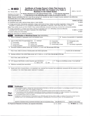 Fillable Online Form W 8ECI Fax Email Print - pdfFiller