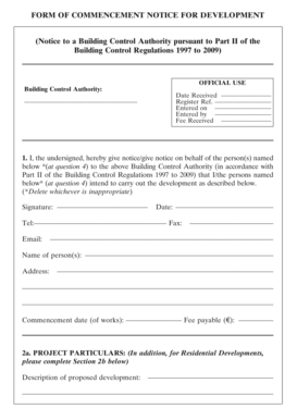 Fillable Online FORM OF COMMENCEMENT NOTICE FOR DEVELOPMENT.pdf Fax ...