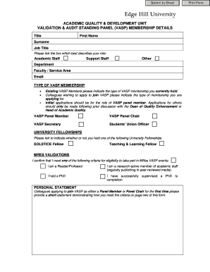 Fillable Online edgehill ac VASP Membership Application Form - edgehill ...