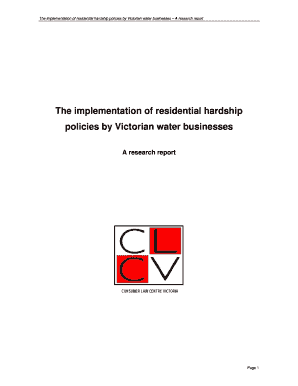 Fillable Online consumeraction org Hardship Policy Report.doc ...