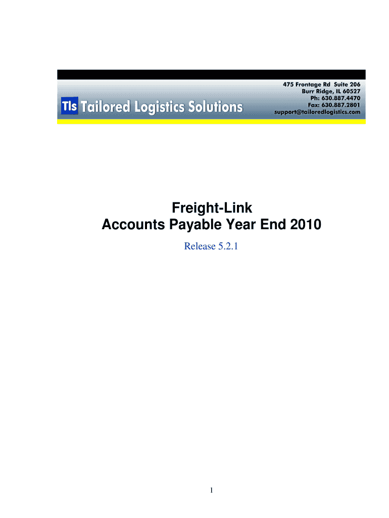 Fillable Online Freight-Link Accounts Payable Year End 2010 - Tailored ...