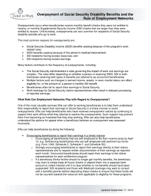 Fillable Online Overpayment of Social Security Disability Benefits and ...