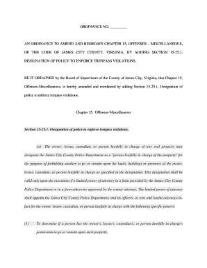 Fillable Online jamescitycountyva Ordinance to amend and reordain Chapter 15, 0ffenses ...