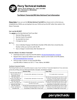 Fillable Online Tax Return Transcript/IRS Data Retrieval Tool ...