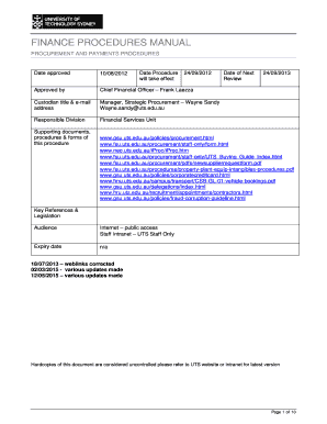 Fillable Online PROCUREMENT AND PAYMENTS PROCEDURES Fax Email Print - pdfFiller