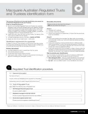 Fillable Online macquarie com Macquarie Australian Regulated Trusts and ...