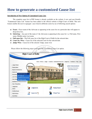 Fillable Online How to generate a customized Cause list Fax Email Print ...