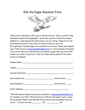 Fillable Online cobbk12 Ella the Eagle Checkout Form - cobbk12 Fax ...