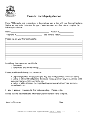 Fillable Online Financial Hardship Application Form Fax Email Print ...