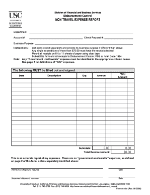 Fillable Online keck usc Disbursement Control Fax Email Print - pdfFiller