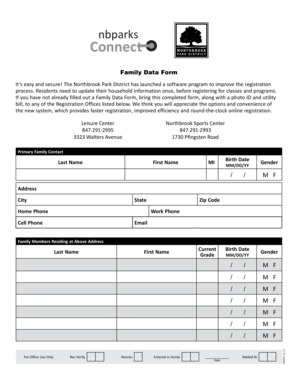 Family Data Form - Fill Online, Printable, Fillable, Blank | pdfFiller
