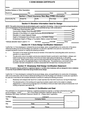 Fillable Online santarosa fl V ZONE DESIGN CERTIFICATE Section I ...