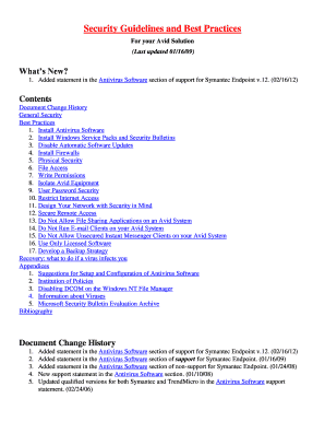 Fillable Online Security Guidelines and Best Practices - Avid ...