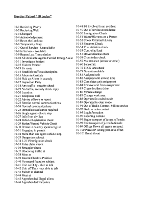 Fillable Online Border Patrol 10 codes Fax Email Print - pdfFiller