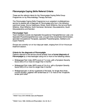 Fillable Online Fibromyalgia Coping Skills Referral Criteria Fax Email ...