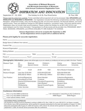 Fillable Online midwestmuseums 2009 conference registration form-museums.qxp - Association of ...