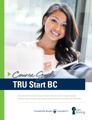 Fillable Online tru TRU Start BC Open Learning - Thompson Rivers ...