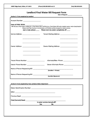 Fillable Online townofgaines Landlord Final Water Bill Request Form - Town of Gaines ...