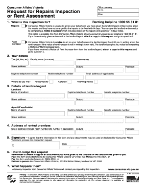 Fillable Online Request for repairs inspection or rent assessment ...