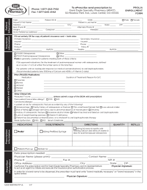 Fillable Online PROLIA ENROLLMENT FORM Phone: 1-877-253 ... - Giant ...