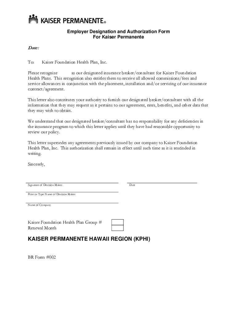 Kaiser Permanente Letterhead Fill And Sign Printable Template Online 