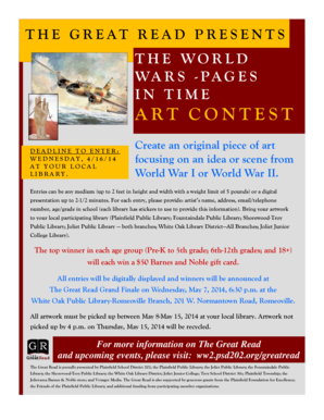 Fillable Online ww2 psd202 TGR 2014 - ART CONTEST FLYER- NEW FINAL ...