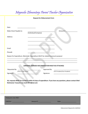 Fillable Online www1 pgcps PTO Disbursement Request Form - www1 pgcps ...