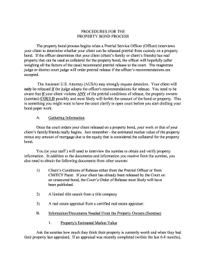 Fillable Online PROPERTY BOND PROCESS Fax Email Print - pdfFiller
