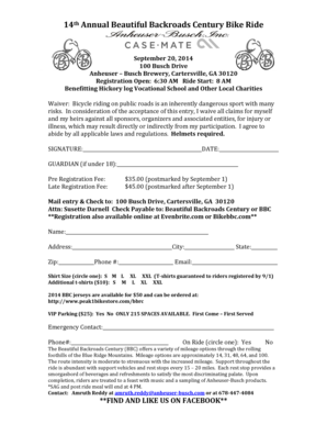 Fillable Online Mail-In Registration - BBC Bike Ride Fax Email Print ...