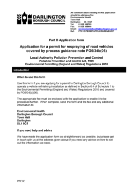 Fillable Online beta darlington gov PPC1C Part B Application form for ...