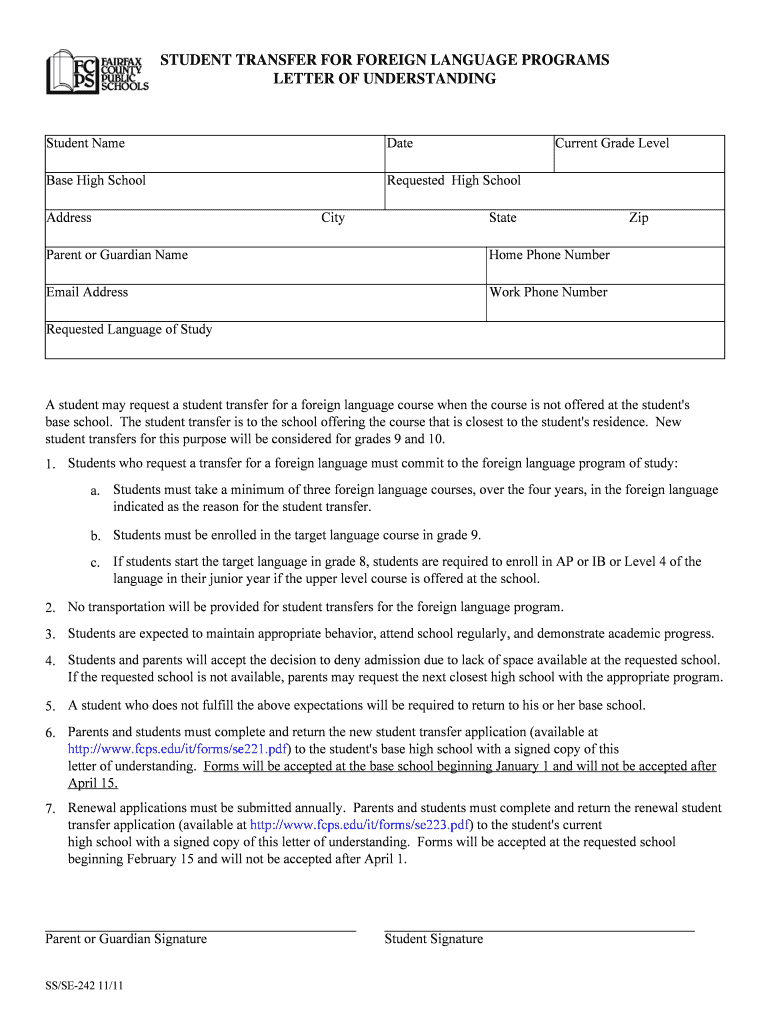 Fillable Online fcps Foreign Language Sequence Fax Email Print - pdfFiller