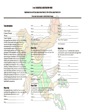 Fillable Online fcps 3 on 3 BASKETBALL REGISTRATION FORM Team ...