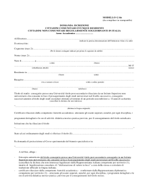 Compilabile Online MODELLO G bis da compilare in stampatello DOMANDA bb ...