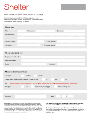 Fillable Online england shelter org Please complete and sign this form to authorise your payroll ...