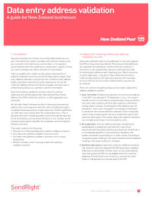 Fillable Online Data entry address validation - New Zealand Post Fax ...
